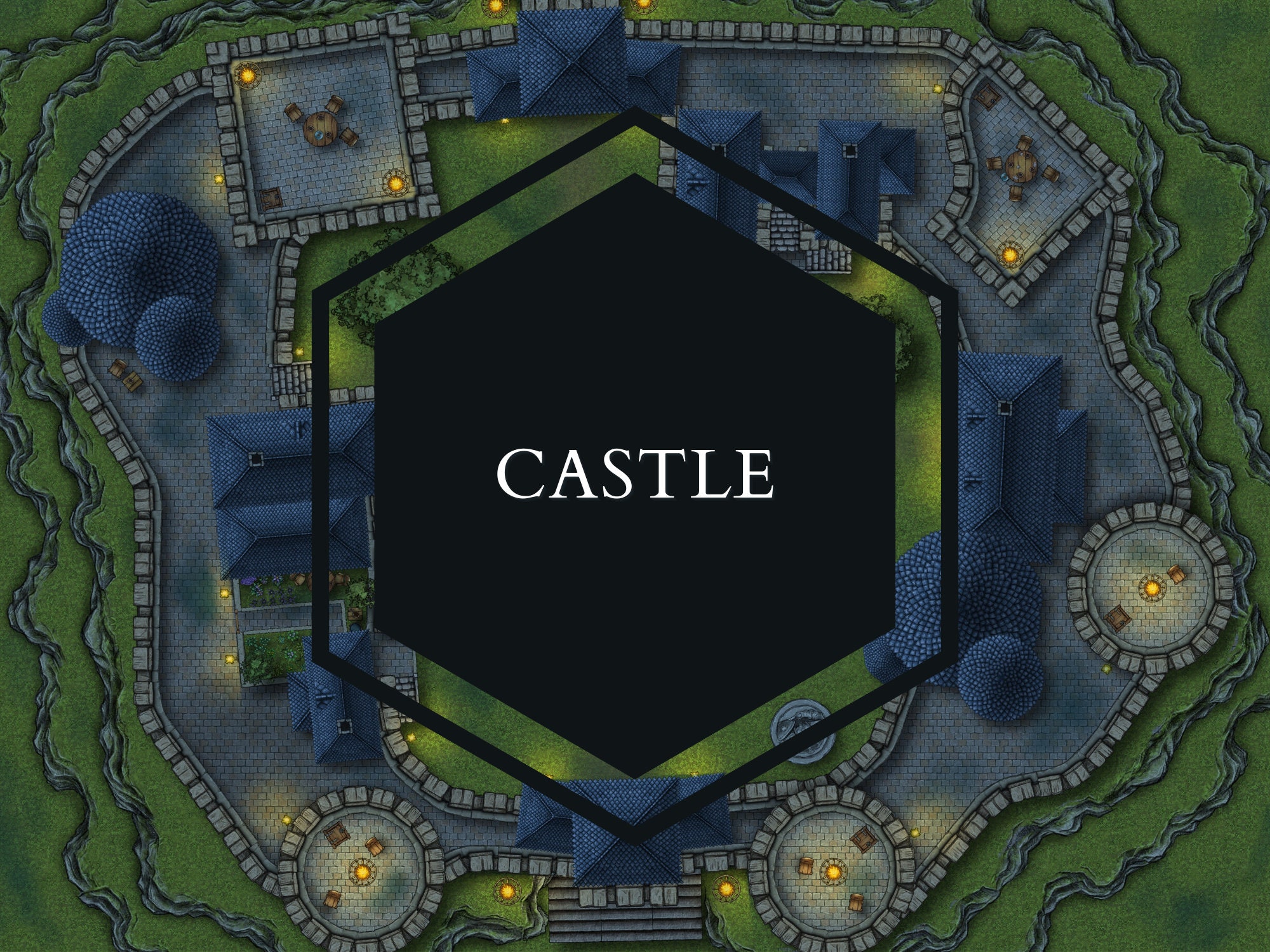 Castle Battle Map 4K 2K, Dnd Map, Dungeons and Dragons, Roll20, Foundry ...