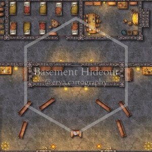 Basement Hideout Battle Map 4K 2K, Dnd Map, Dungeons and Dragons ...
