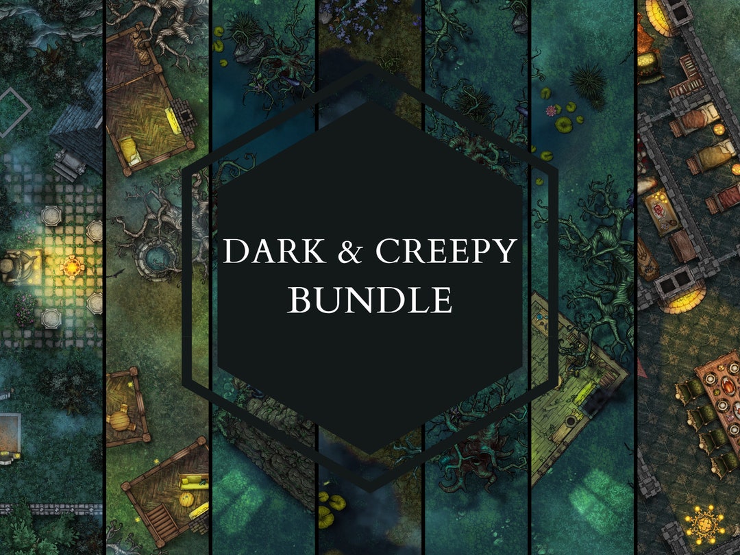 Dark & Creepy Bundle 4K, 7 Battle Maps, Dnd Map, Dungeons and Dragons ...