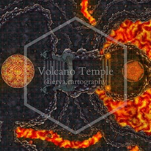 Volcano Temple Battle Map 4K 2K, Dnd Map, Dungeons and Dragons, Roll20 ...