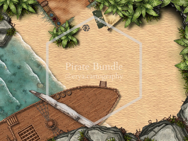 Pirate Map Bundle 4K 5 Battle Maps Dnd Map Dungeons and - Etsy