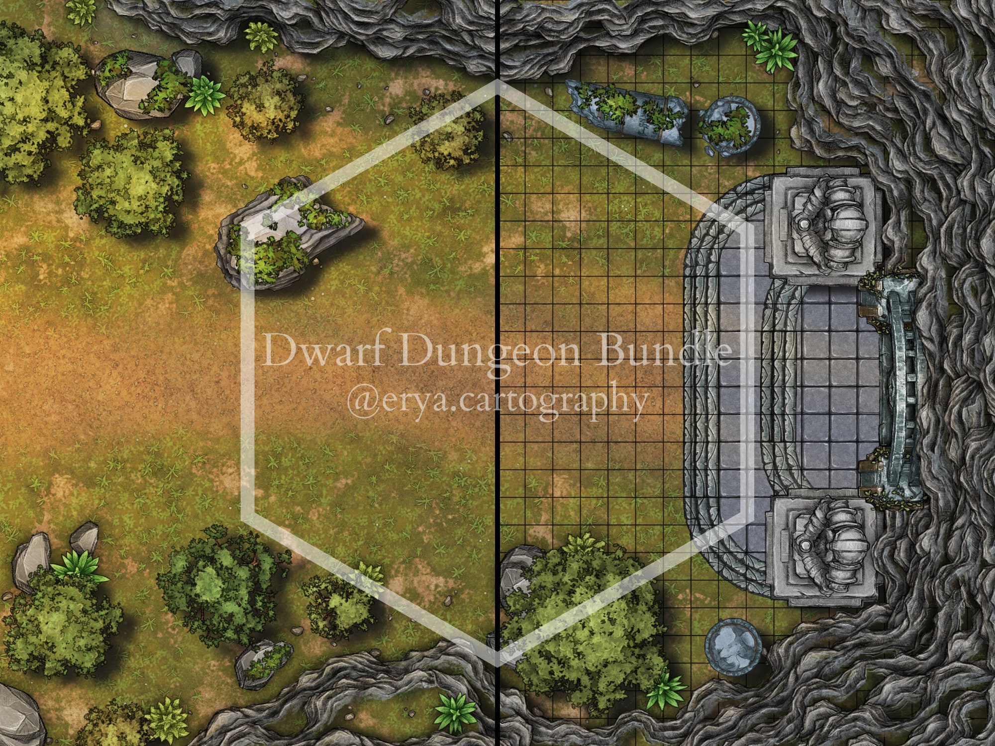 Dwarf Dungeon Bundle 4K, 4 Battle Maps, Dnd Map, Dungeons and Dragons ...