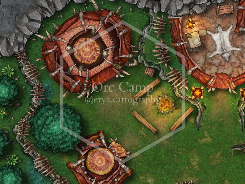 Orc Camp Battle Map 4K 2K Dnd Map Dungeons and Dragons - Etsy UK
