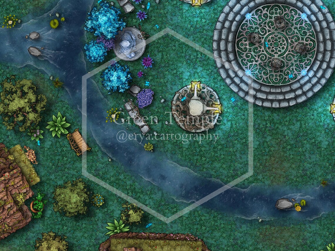 Green Temple Battle Map 4K 2K Dnd Map Dungeons and Dragons - Etsy Canada