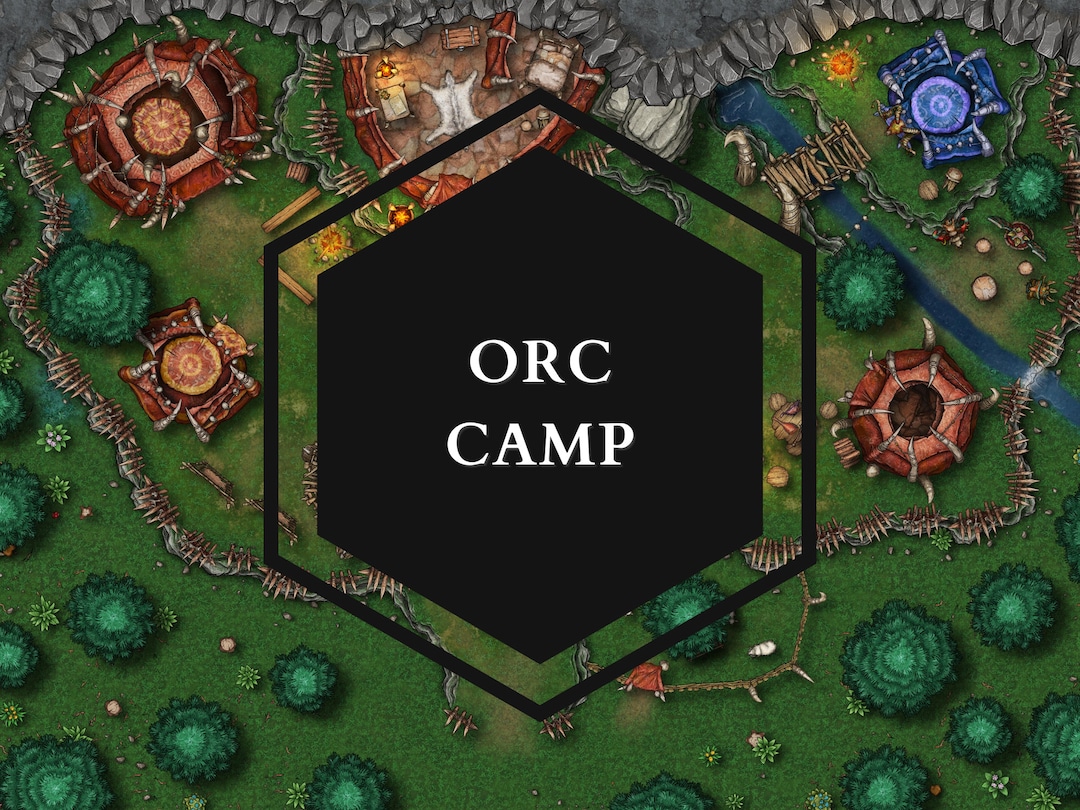 Orc Camp Battle Map 4K 2K, Dnd Map, Dungeons and Dragons, Roll20 ... Orc Camp Battle Map 4K 2K, Dnd Map, Dungeons and Dragons, Roll20 ...