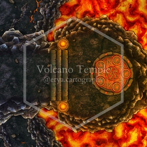 Volcano Temple Battle Map 4K 2K, Dnd Map, Dungeons and Dragons, Roll20 ...