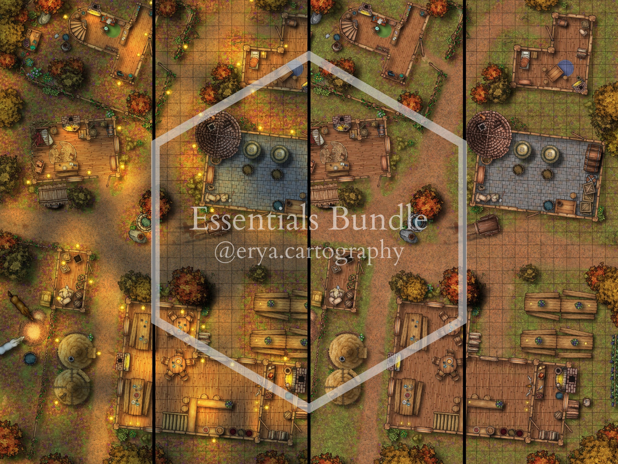 Paquete de mapas esenciales 2K, 10 mapas de batalla, mapa DnD ...