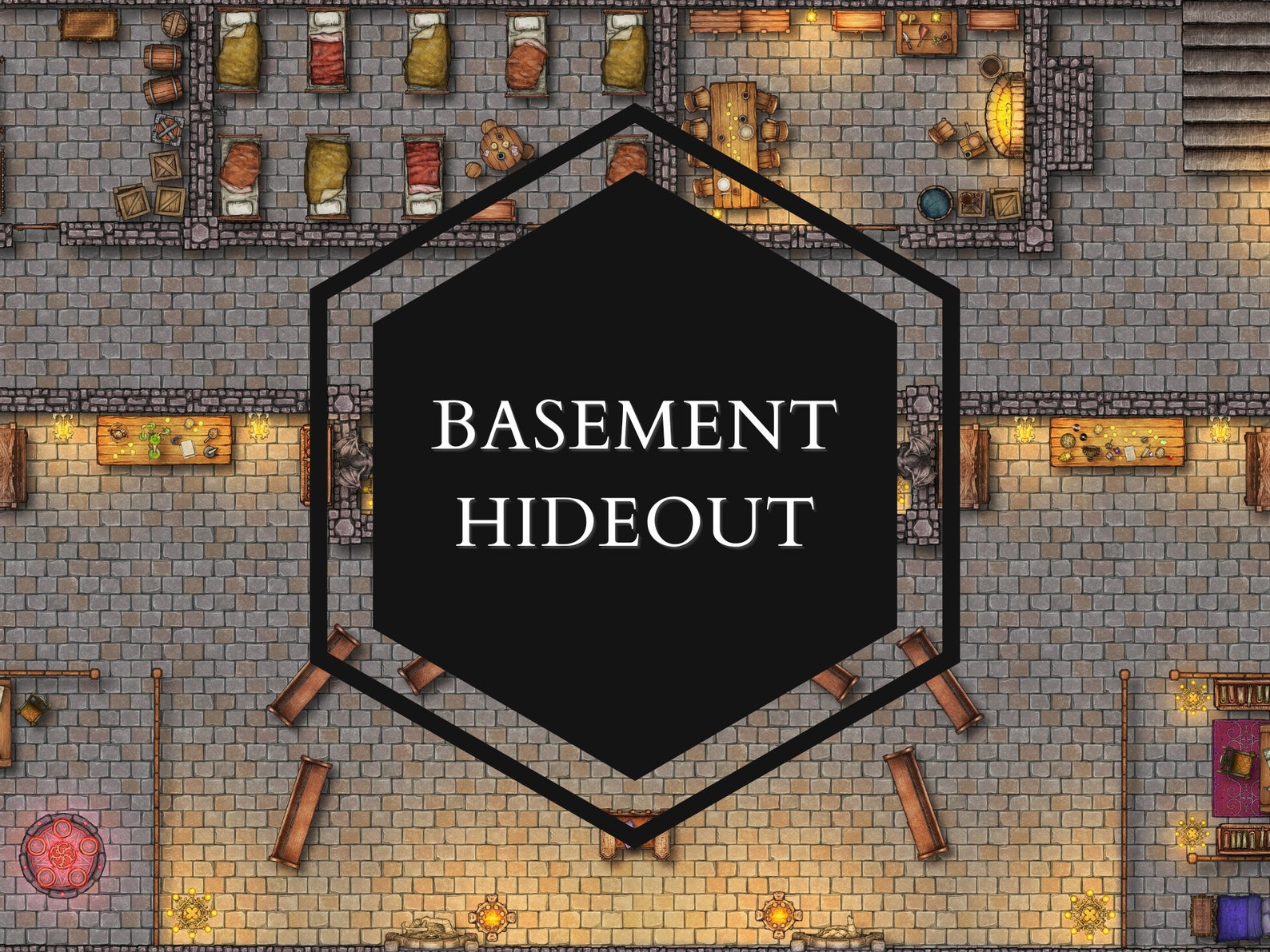 Basement Hideout Battle Map 4K 2K, Dnd Map, Dungeons and Dragons ...