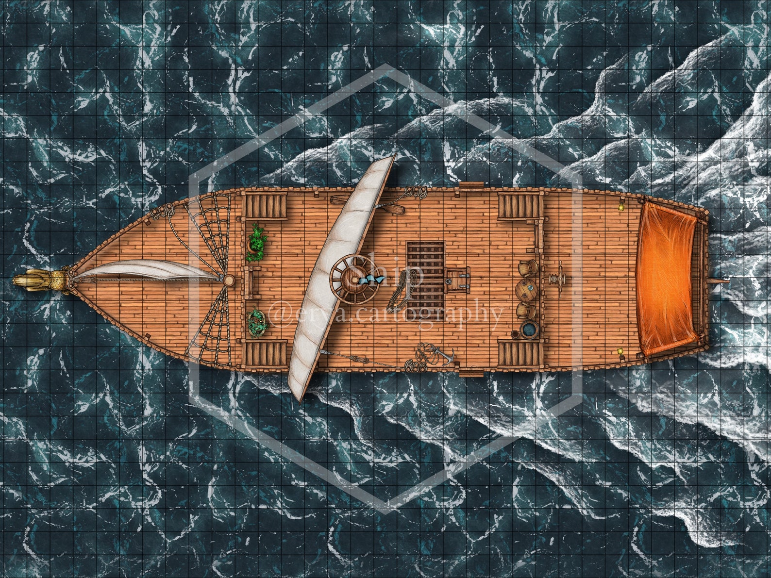 Ship Battle Map 4K 2K, Dnd Map, Dungeons and Dragons, Roll20, Foundry ...