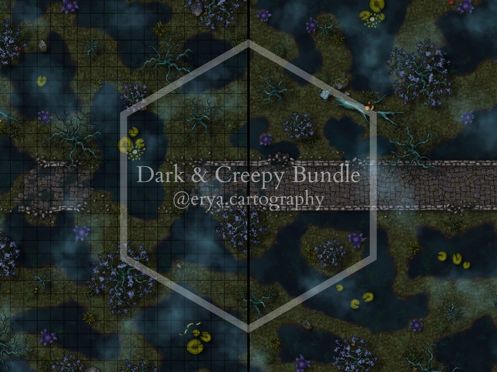 Dark & Creepy Bundle 4K, 7 Battle Maps, DnD Map, Donjons et Dragons ...