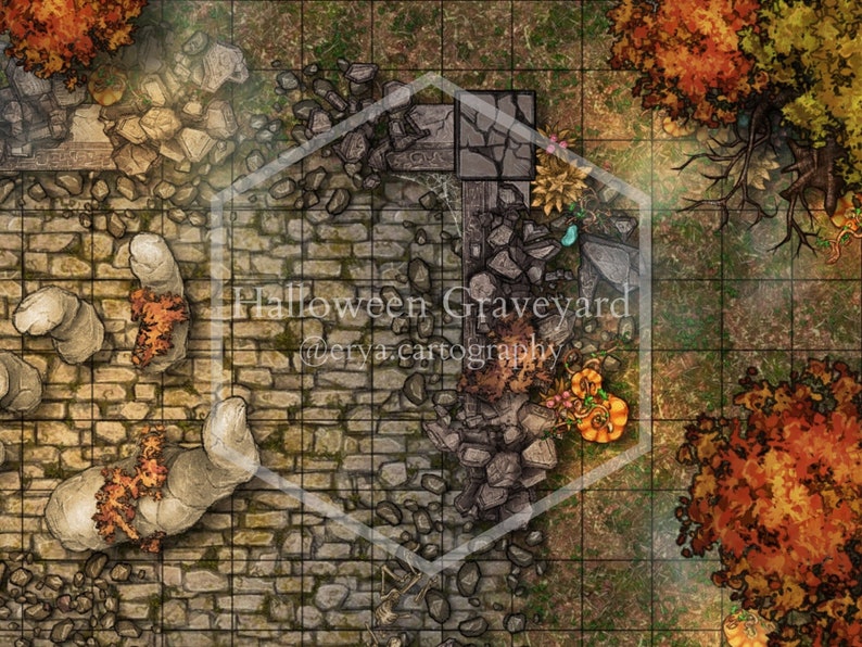 Halloween Graveyard Battle Map 4K Dnd Map Dungeons and - Etsy Hong Kong