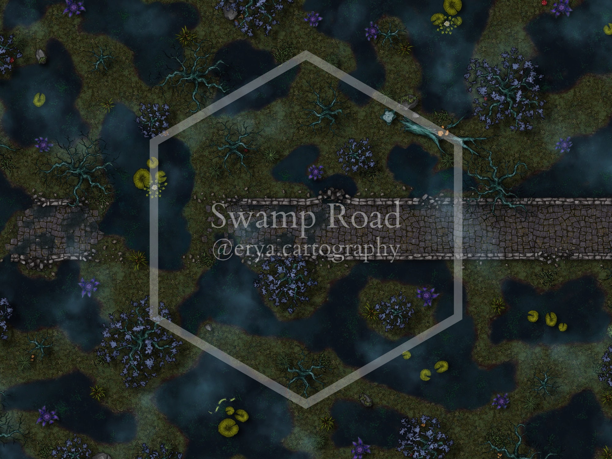 Swamp Road Battle Map 4K 2K, Dnd Map, Dungeons and Dragons, Roll20 ...