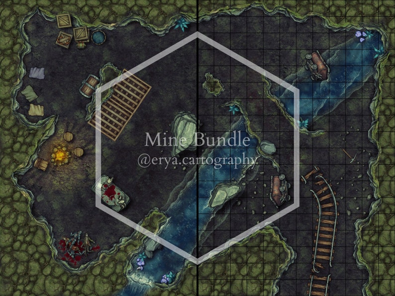 Mine Bundle 2K 4K 4 Battle Maps Dnd Map Dungeons and - Etsy