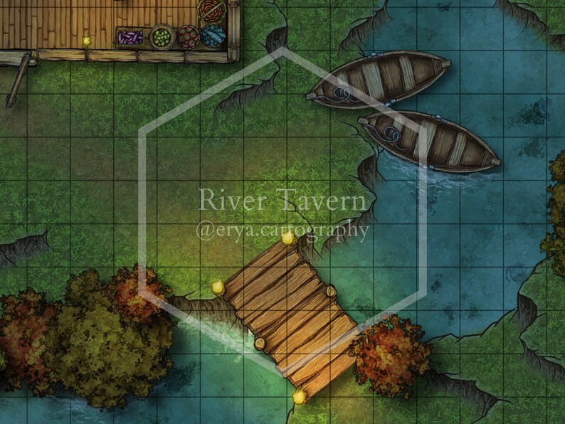 River Tavern Battle Map 4K 2K, Dnd Map, Dungeons and Dragons, Roll20 ...