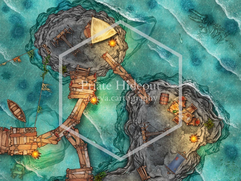 Pirate Hideout Battle Map 4K 2K Dnd Map Dungeons and - Etsy Ireland
