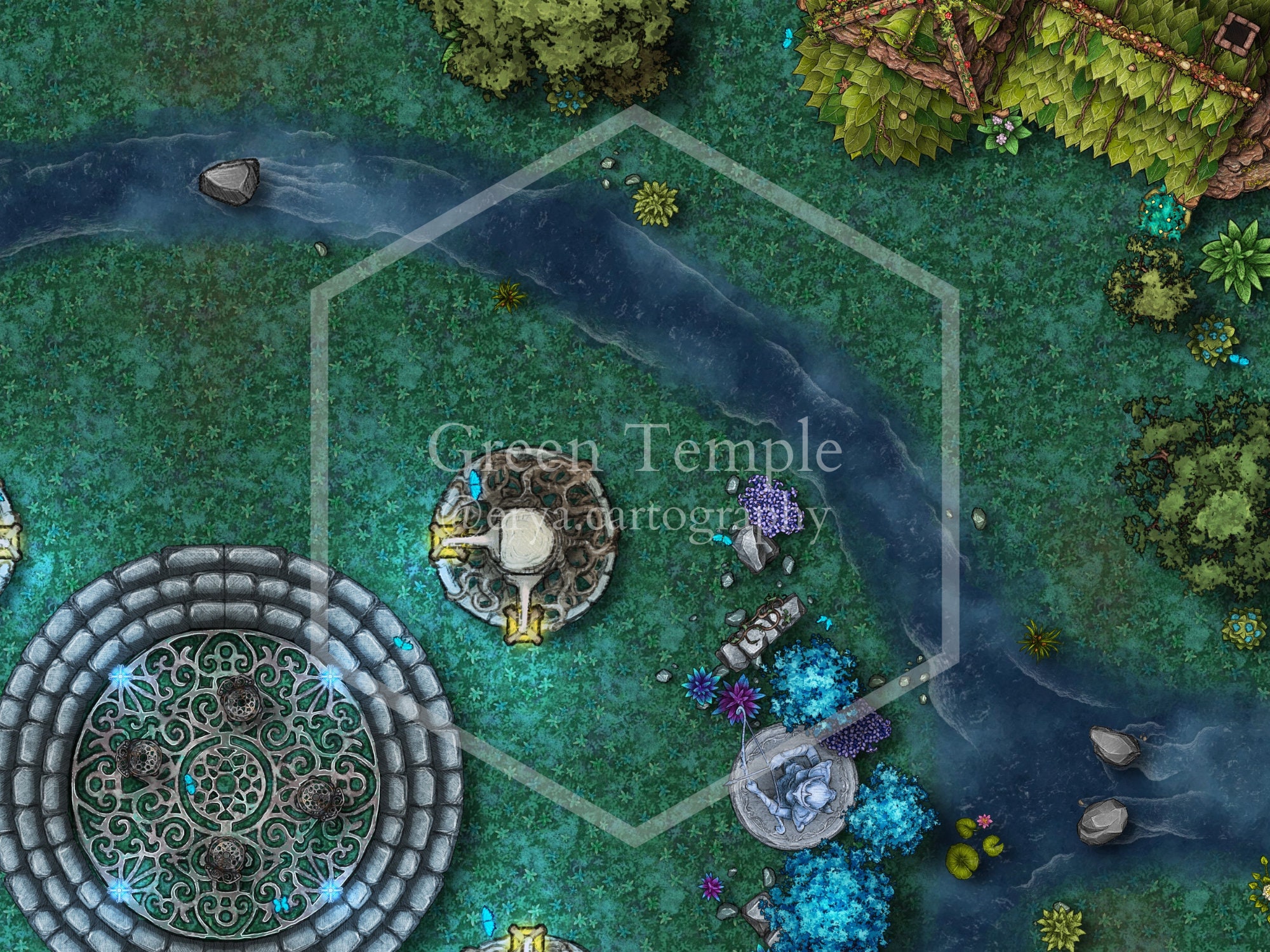 Green Temple Battle Map 4K 2K Dnd Map Dungeons and Dragons - Etsy Hong Kong