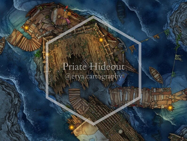 Pirate Hideout Battle Map 4K 2K Dnd Map Dungeons and - Etsy Ireland