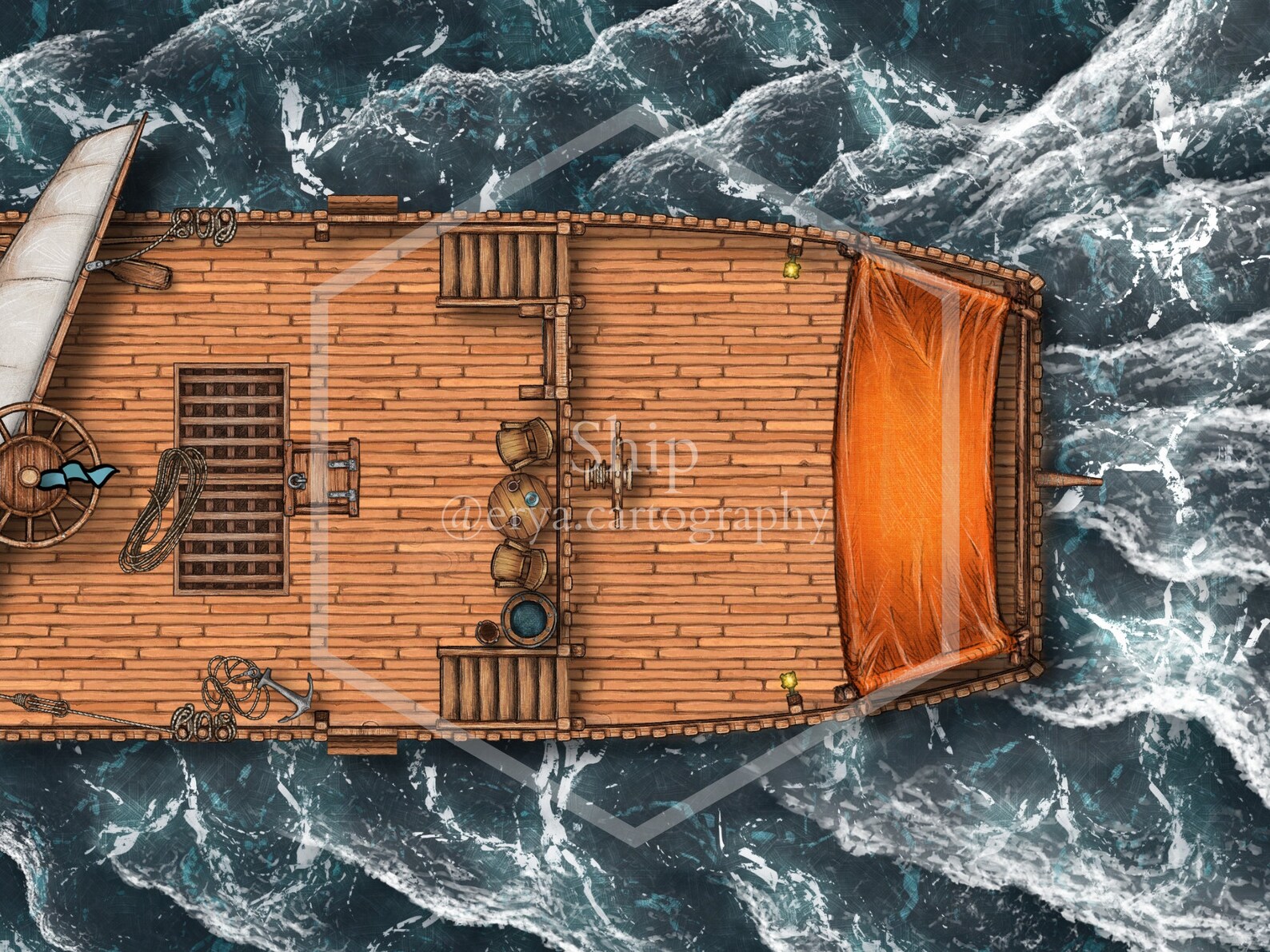Ship Battle Map 4K 2K, Dnd Map, Dungeons and Dragons, Roll20, Foundry ...