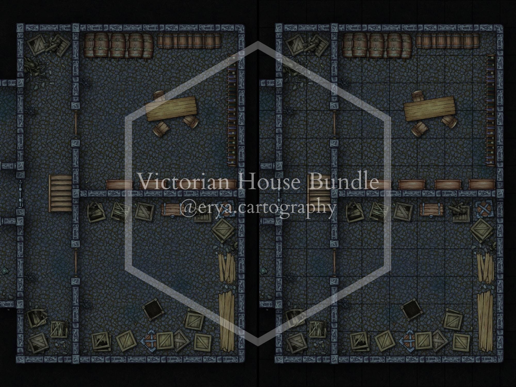 Victorian House Battle Map Bundle, 4 Battle Maps, Dnd, Dungeons and ...