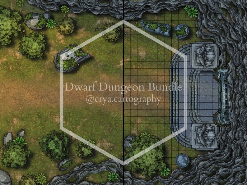 Dwarf Dungeon Bundle 4K, 4 Battle Maps, Dnd Map, Dungeons and Dragons ...