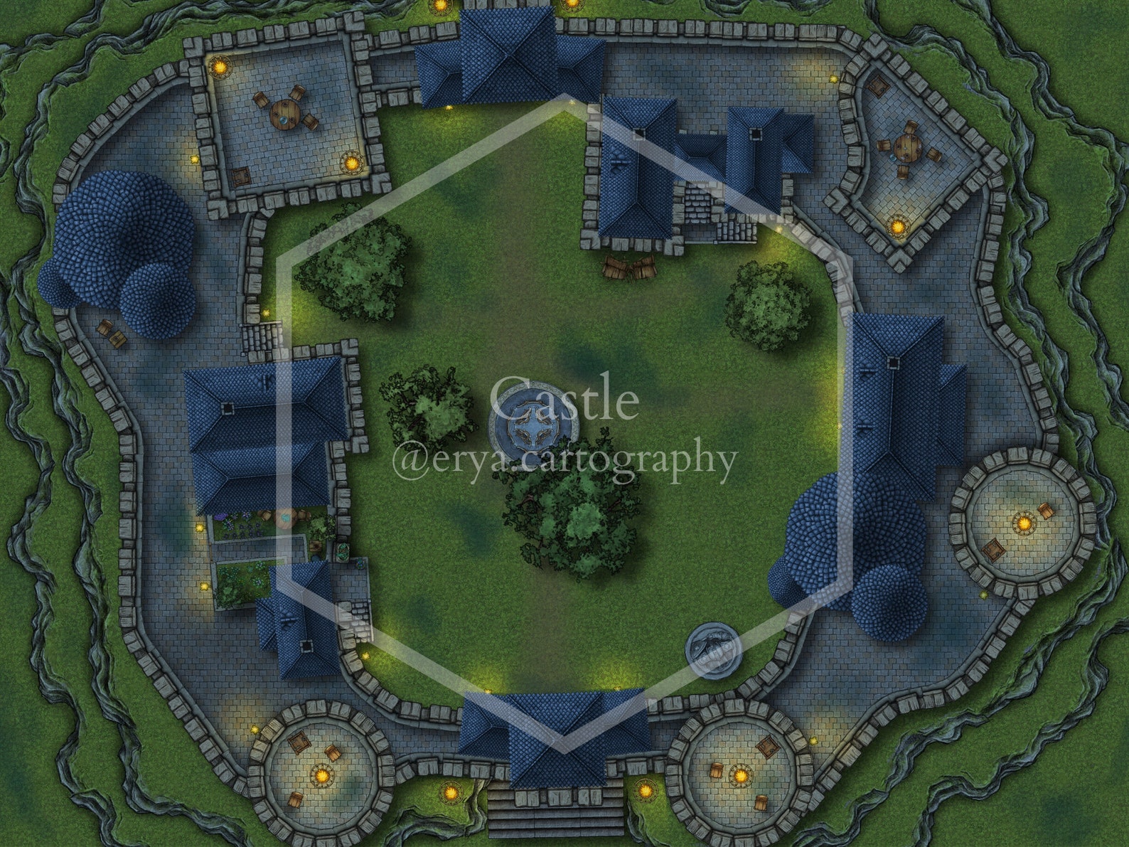 Castle Battle Map 4K 2K, Dnd Map, Dungeons and Dragons, Roll20, Foundry ...