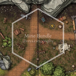Mine Bundle 2K 4K, 4 Battle Maps, Dnd Map, Dungeons and Dragons, Roll20 ...