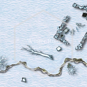 Winter Ruin Battle Map 4K 2K, Dnd Map, Dungeons and Dragons, Roll20 ...