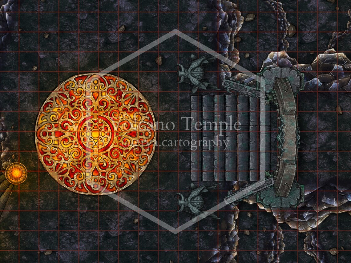 Volcano Temple Battle Map 4K 2K Dnd Map Dungeons and - Etsy
