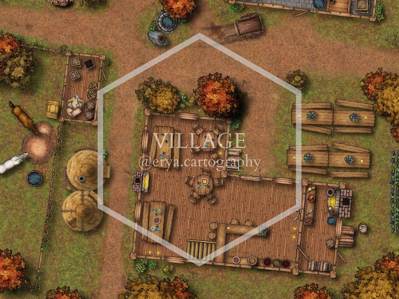 Village Battle Map 4K 2K Dnd Map Dungeons and Dragons - Etsy Canada