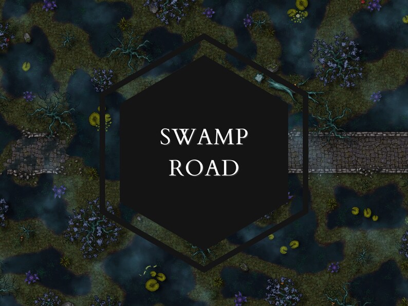 Swamp Road Battle Map 4K 2K, Dnd Map, Dungeons and Dragons, Roll20 ...