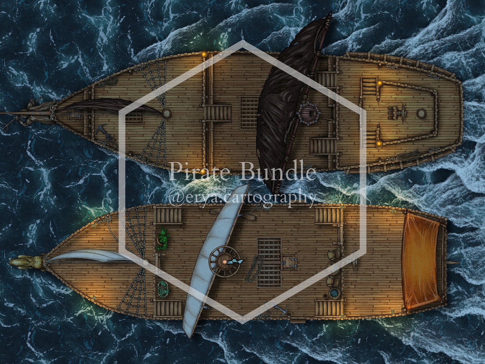 Pirate Map Bundle 4K, 5 Battle Maps, Dnd Map, Dungeons and Dragons ...