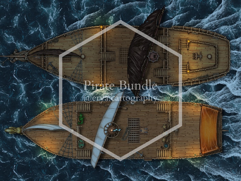 Pirate Map Bundle 4K 5 Battle Maps Dnd Map Dungeons and - Etsy