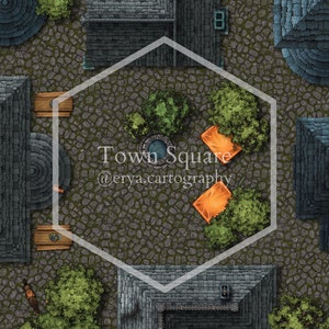 Town Square Battle Map 4K 2K, Dnd Map, Dungeons and Dragons, Roll20 ...