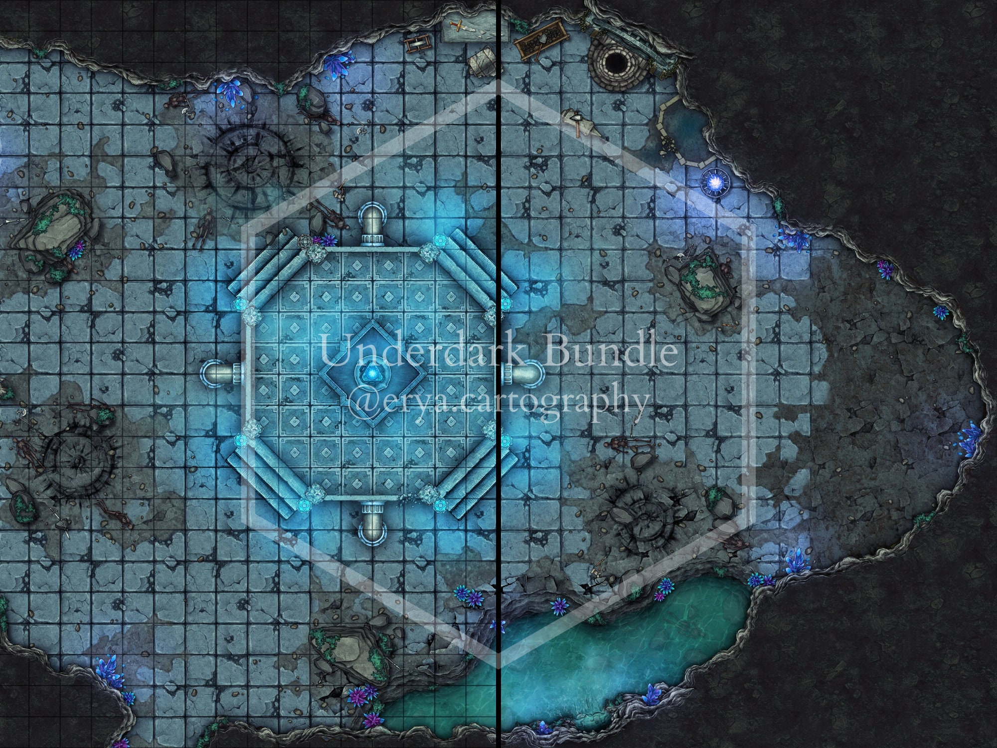 Underdark Bundle 4K, Caves, 8 Battle Maps, Dnd Map, Dungeons and ...
