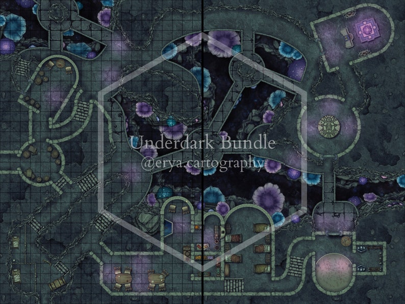Underdark Bundle 4K, Caves, 8 Battle Maps, Dnd Map, Dungeons and ...