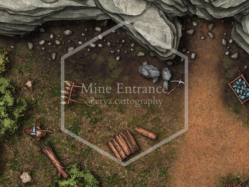 Mine Entrance Battle Map 4K 2k Dnd Map Dungeons and Dragons - Etsy
