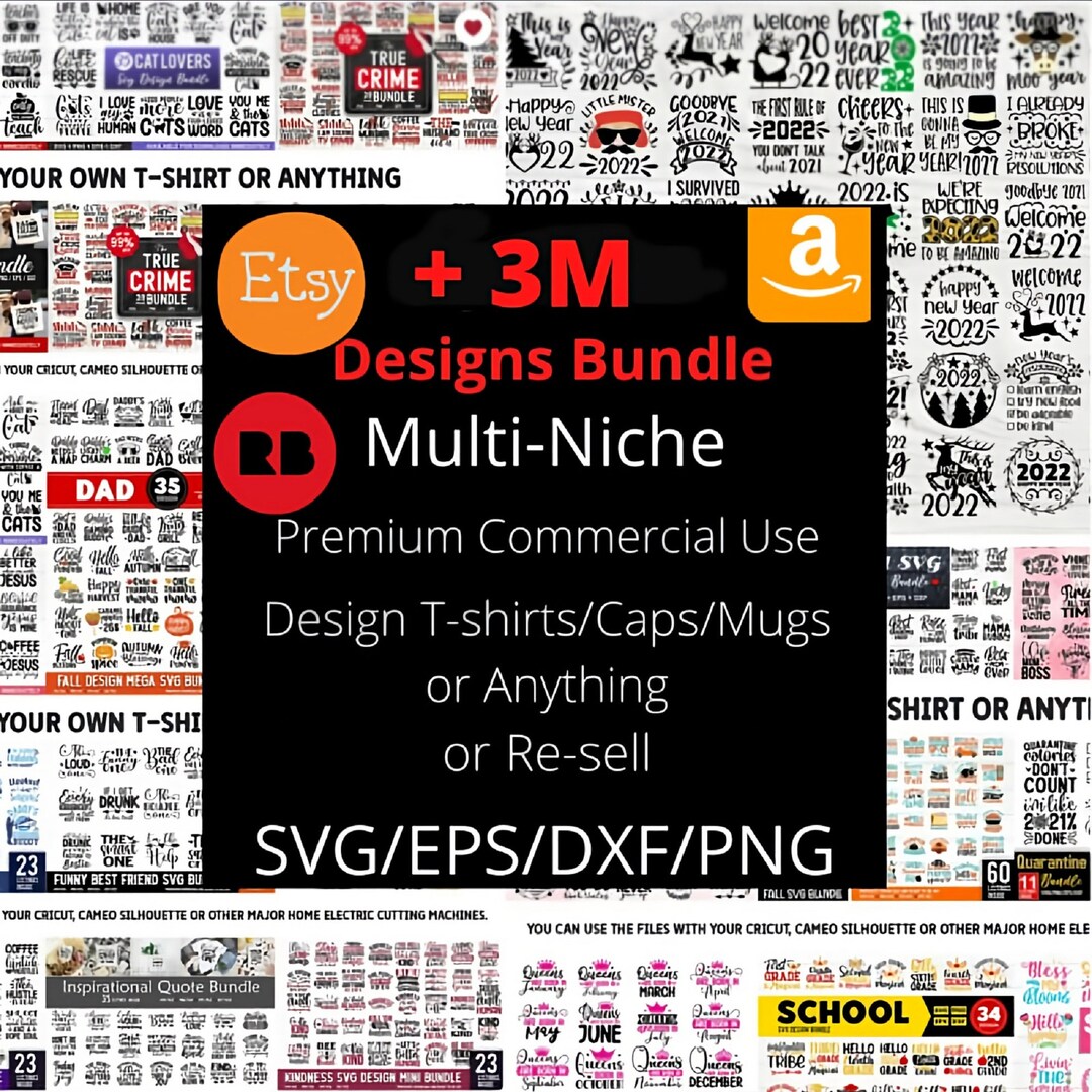 3 Million Bundle T-shirt Designs ,svg ,png , Eps , Dxf for Esty and Pod , Gifts , Mugs Home ...