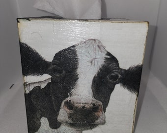 Cow Print Custom Tissue Box Cover - Etsy