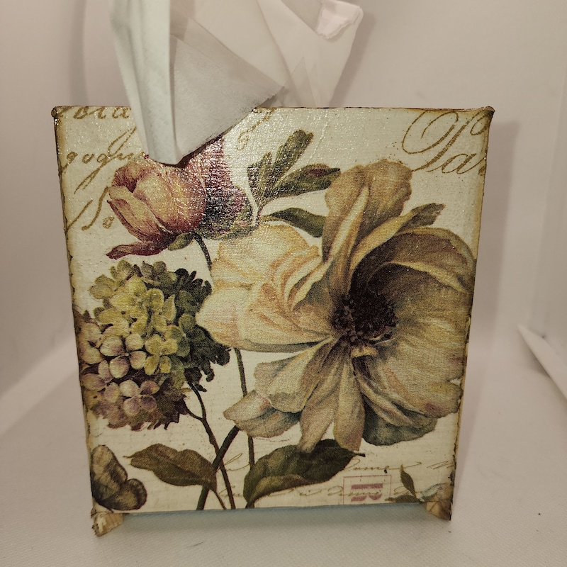 Decoupage Tissue Box - Etsy
