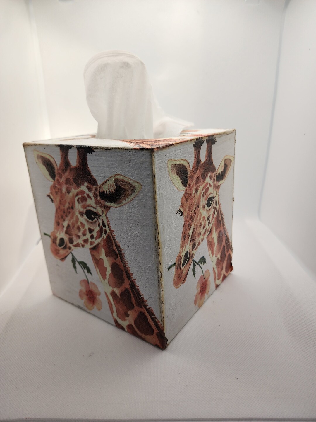 Handmade Decoupage Wooden Tissue Box Cover, Giraffe - Etsy