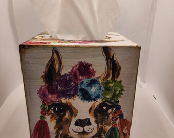 Handmade Decoupage Wooden Tissue Box Cover Black Lab Puppy - Etsy