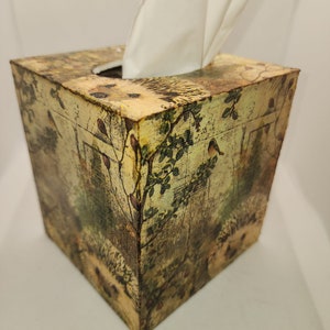 Handmade Decoupage Wooden Tissue Box Cover, Fall Possum - Etsy