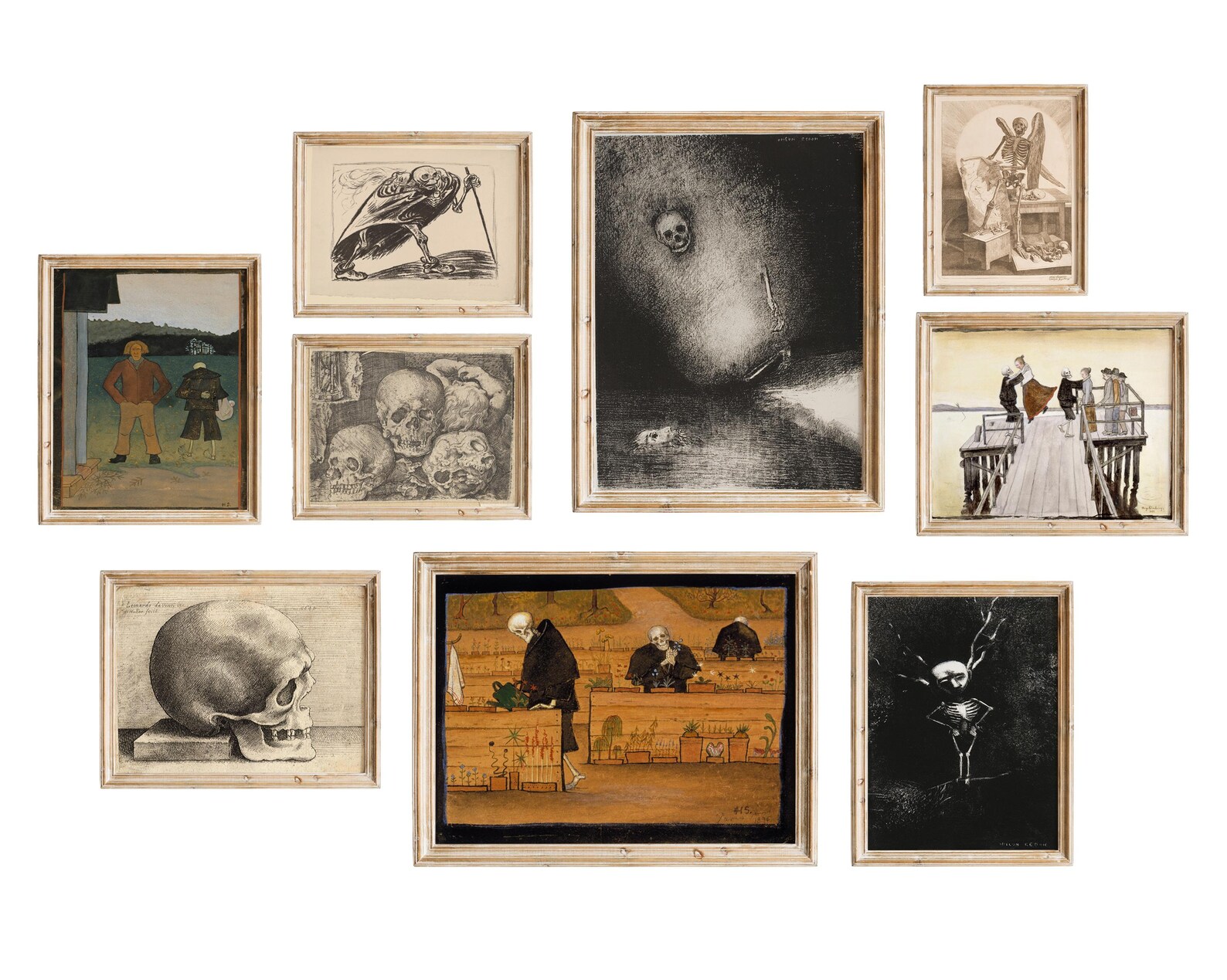 Vintage Skeleton Gallery Wall Art Set | Spooky Vibe Gallery Wall Print ...
