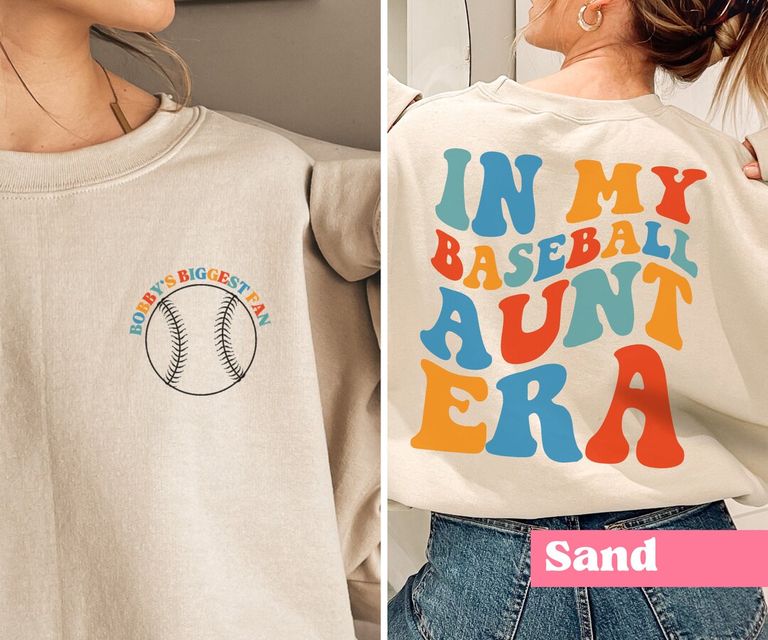 Personalized in My Baseball Aunt Era Sweatshirt, Custom Baseball Auntie ...