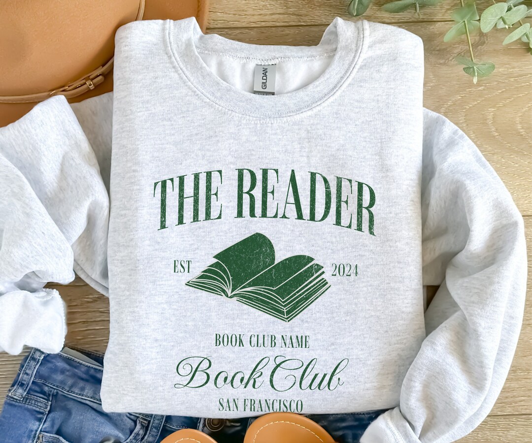 The Reader Sweatshirt, Luxury Reading Sweater, Custom Book Club Sweater ...