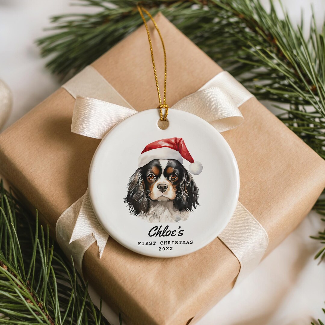 Personalized King Charles Cavalier First Christmas Ornament, Custom Dog ...