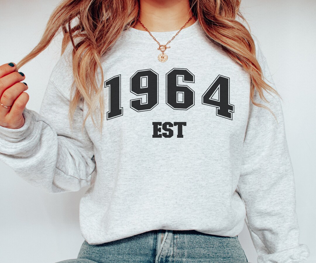 Est 1964 Sweatshirt, 60th Birthday Sweatshirt, Birth Year Number ...