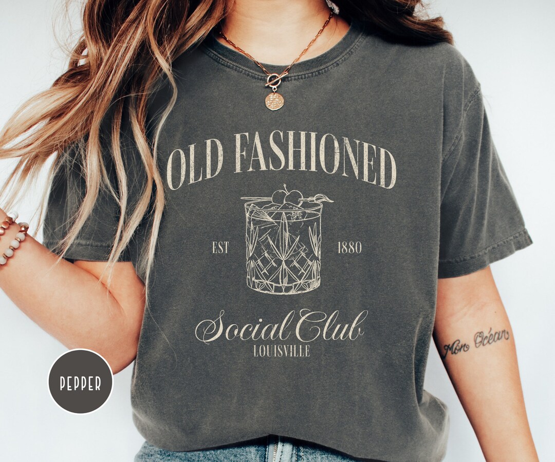 Old Fashioned Social Club Tshirt, Comfort Colors, Whiskey Lover Shirt ...