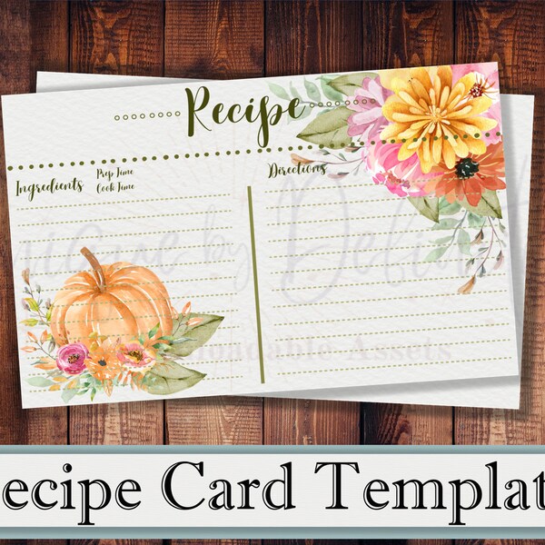 Fall Recipe Cards - Etsy