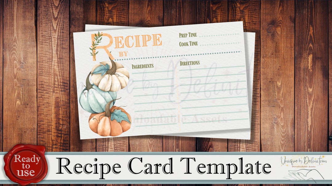 PRINTABLE 4x6 Stacked Pumpkin Fall Recipe Card Printable - Etsy